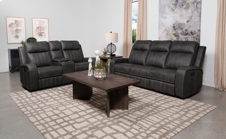 Raelynn - Upholstered Reclining Sofa Set — Furniture Merchandise Outlet