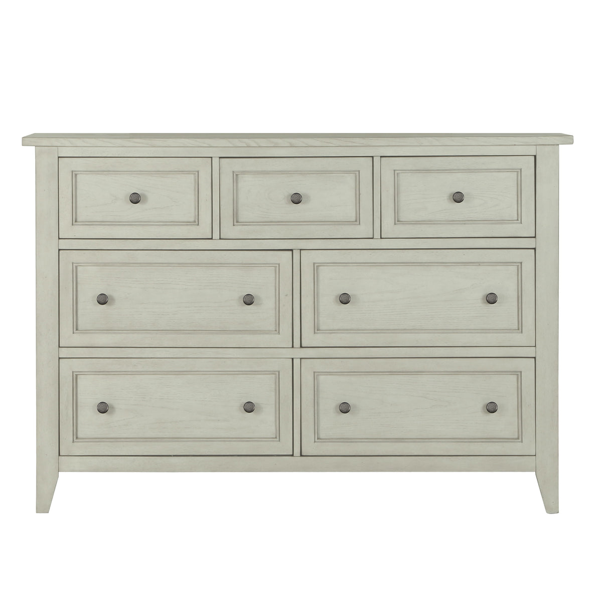Raelynn - 7 Drawer Dresser - Weathered White — Furniture Merchandise Outlet