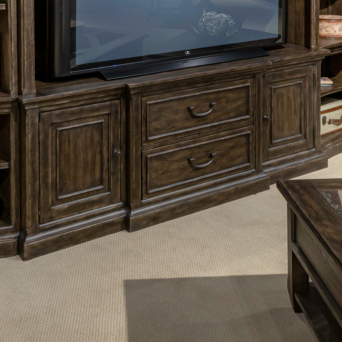Paradise Valley - 78" Entertainment Console - Dark Brown — Furniture ...