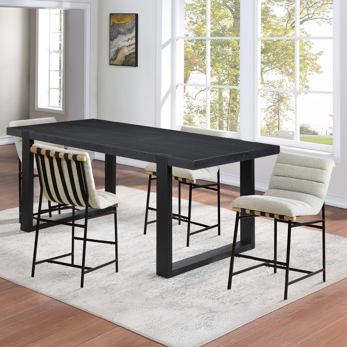 Yves - Counter Table And 4 Nicco Chairs — Furniture Merchandise Outlet